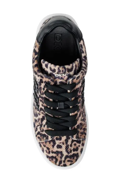 Dkny Abeni Leopard Print Sneakers -  Natural/ Black